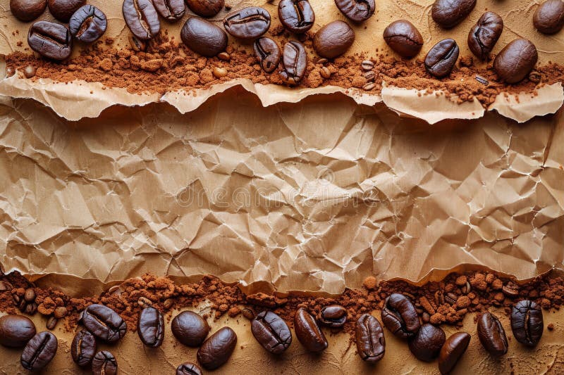 Coffee Beans on Paper stock photo. Image of close, flatlay - 310939308