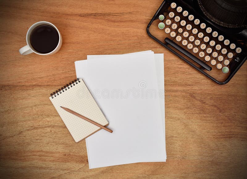 Sheet of Paper on Desk Writer Stock Image - Image of blank, table: 69956333