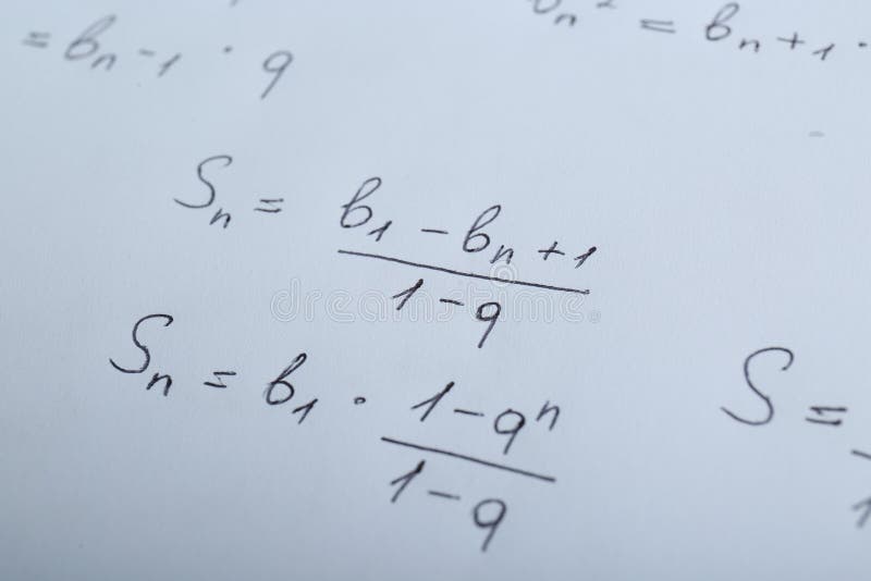 Sheet of Paper with Different Mathematical Formulas, Closeup Stock ...