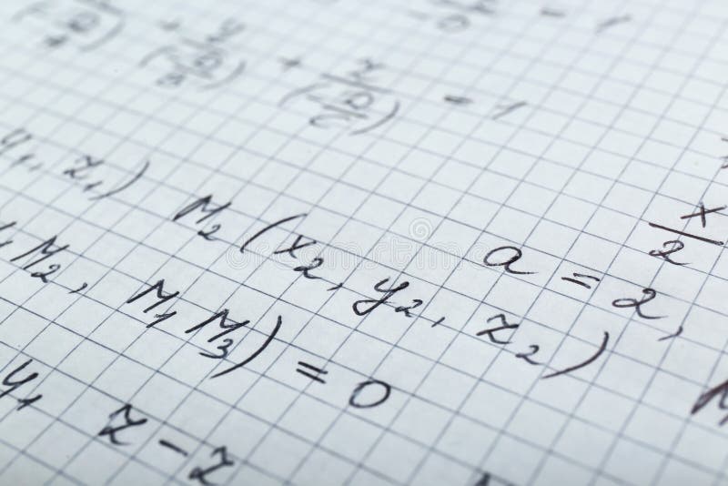 Sheet of Paper with Different Mathematical Formulas, Closeup Stock ...