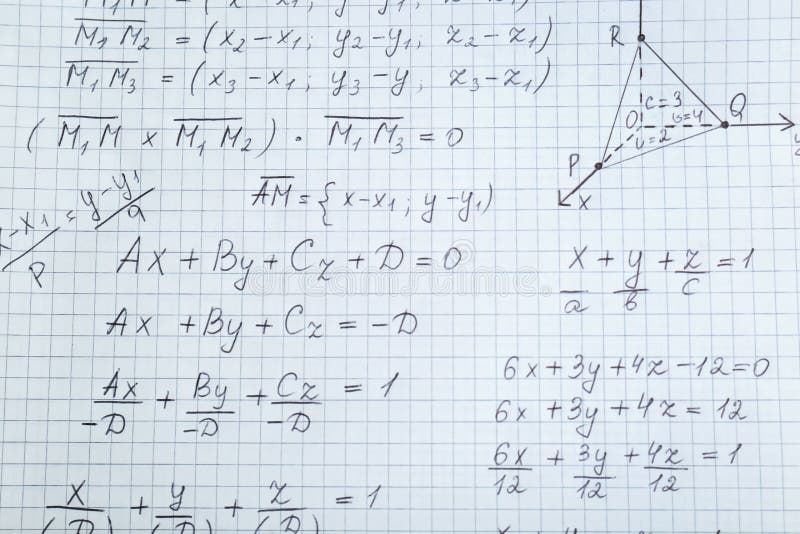 Sheet of Paper with Different Mathematical Formulas, Top View Stock ...