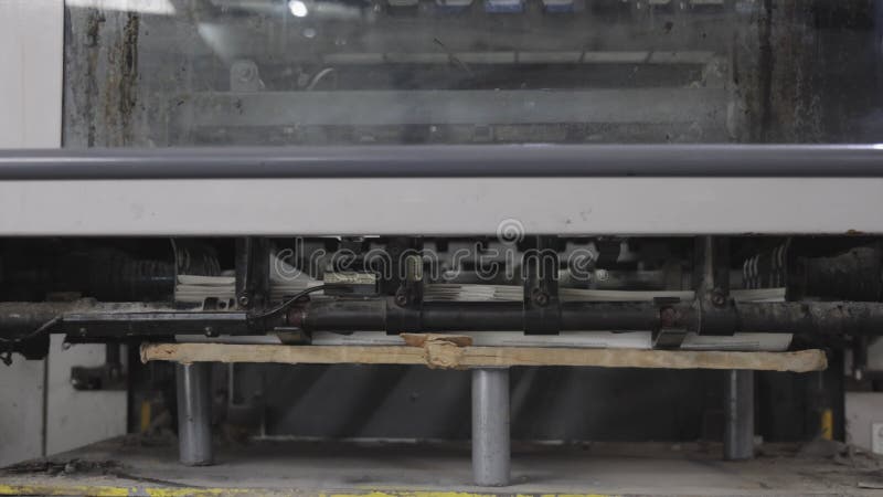 Printing Press Slow Down stock video. Video of rollers - 241815155
