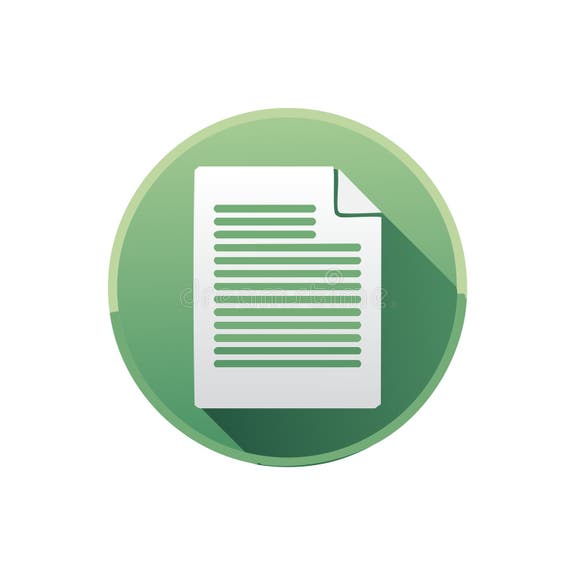 Sheet of Paper Green Circle Icon Document with Paragraphs Lines Stock ...