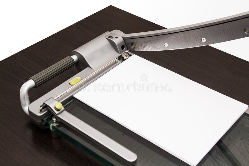 Sheet of Paper in the Guillotine Stock Photo - Image of push, blade ...