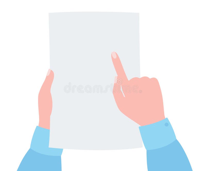 Sheet of Paper in Human Hands. Finger Pointing To Important in Document ...