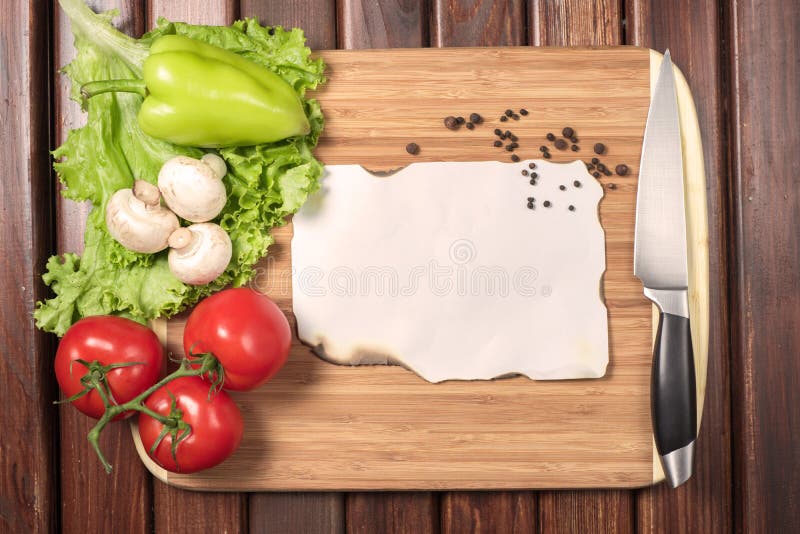 A Sheet of Paper on Kitchen Table Stock Image - Image of harvest, metal ...
