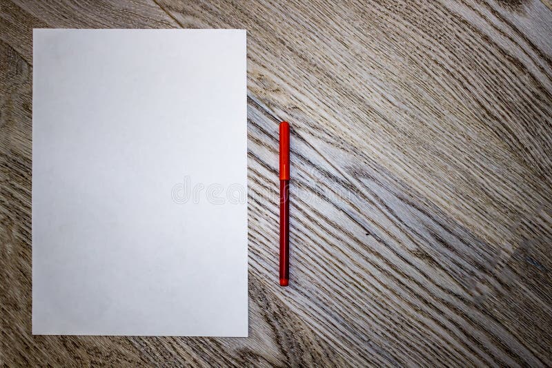 Sheet of Paper and Marker on the Table Stock Photo - Image of business ...