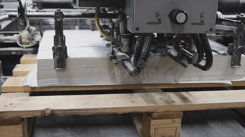 Sheet Paper Pallet Fed stock video. Video of books, production - 277627259