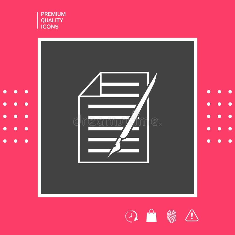 Sheet of Paper and Pen Icon. Graphic Elements for Your Design Stock ...