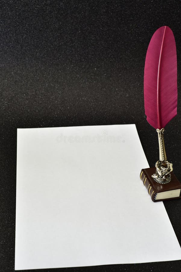 Retro Style Filtered Photo Sheet of Paper Pen Retro Pen. Stock Image ...