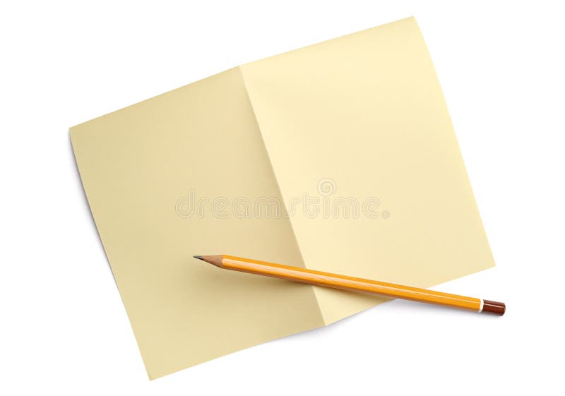 Sheet of Paper and a Pencil Stock Image - Image of stickers, edge: 30415333
