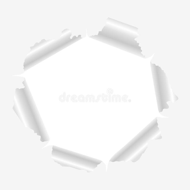 Sheet of Paper Ripped on Center Stock Vector - Illustration of spoil ...