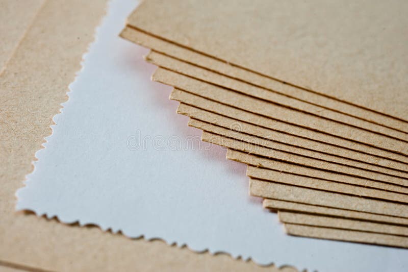 Sheet of Paper and Rough, Textured Cardboard Stock Photo - Image of ...