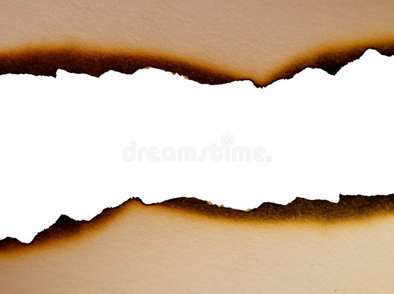 Sheet of Paper with the Scorched Edges Close Up Stock Image - Image of ...