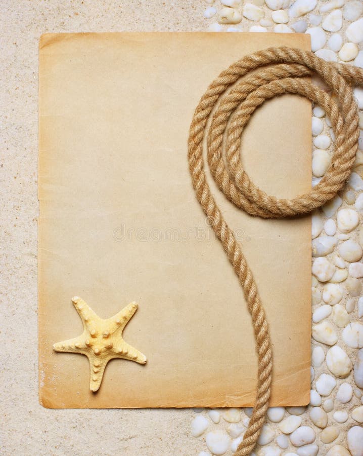 Sheet of Paper on the Sea Sand for Beach Party Stock Image - Image of ...