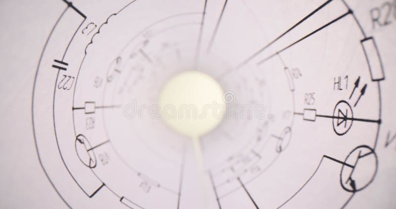Sheet of Paper with Technical Drawings Twisted in Roll Stock Footage ...