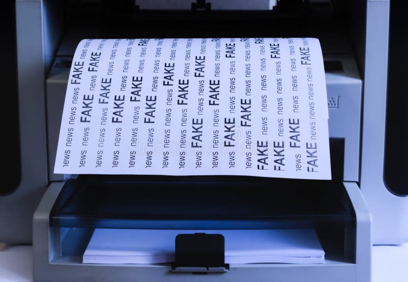 Sheet of Paper with Text - FAKE NEWS - Printed on Printer Stock Image ...