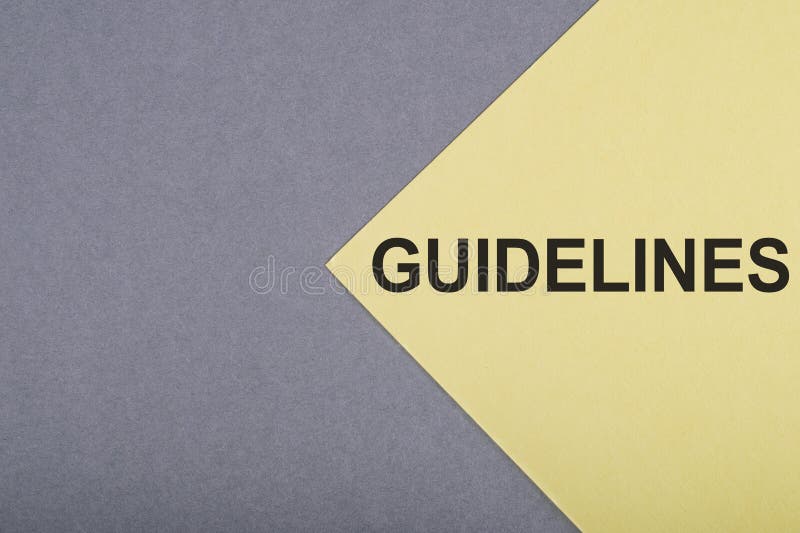 A Sheet of Paper with the Text GUIDELINES on the Desktop. Top View of ...