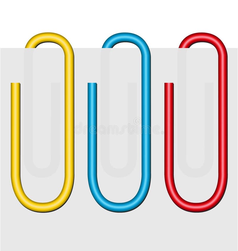 Sheet of Paper and Three Giant Clips Stock Vector - Illustration of ...