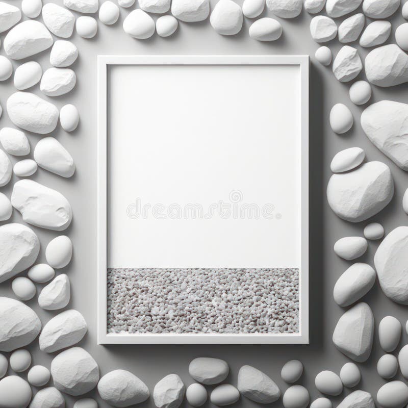 Sheet of Papper Background Mockup, Fabric and Pebbles AI Generation ...