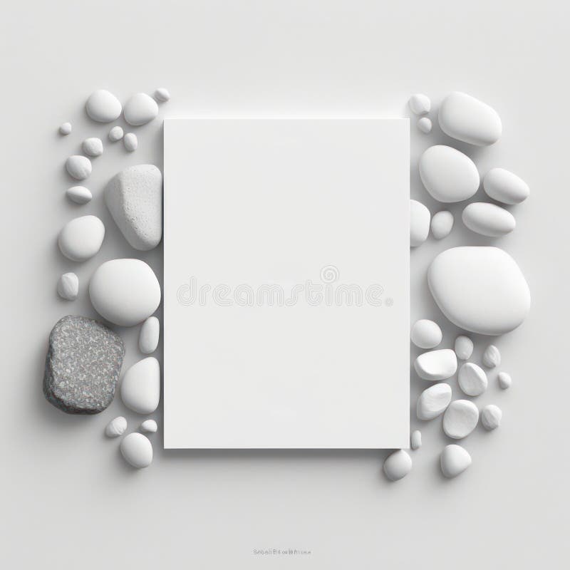 Sheet of Papper Background Mockup, Keys and Pebbles AI Generation ...