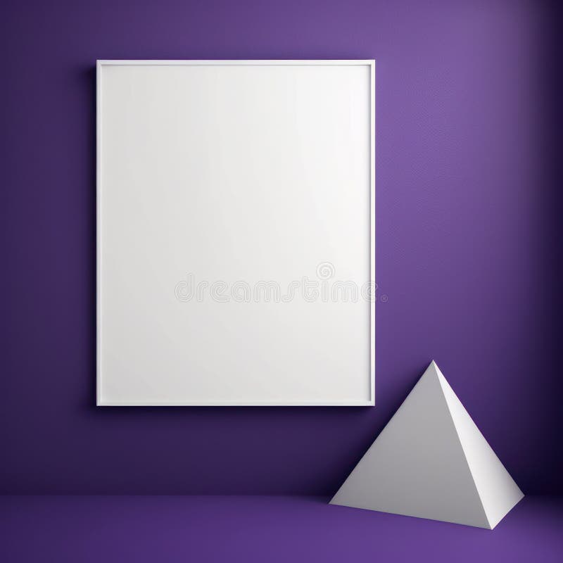 Sheet of Papper Background Mockup, Purple Trapezoid, with a Thick ...