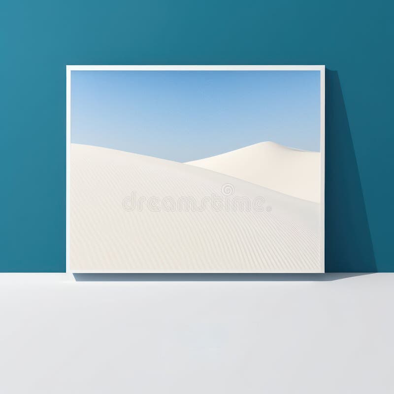 Sheet of Papper Background Mockup, White Sand Dunes and a Deep Blue ...