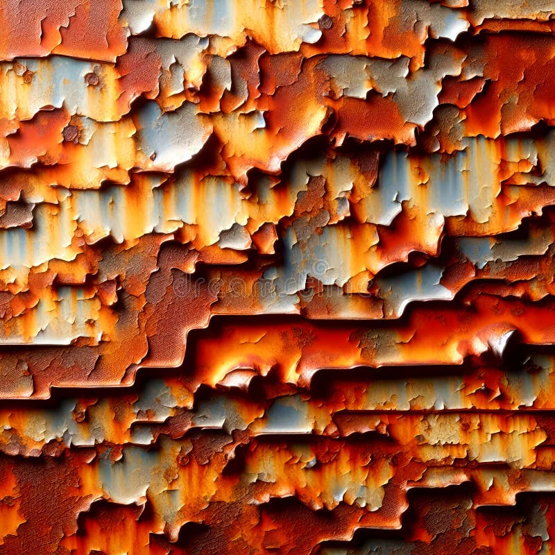 Sheet of Peeling and Flacking Paint and Rust Stock Illustration ...