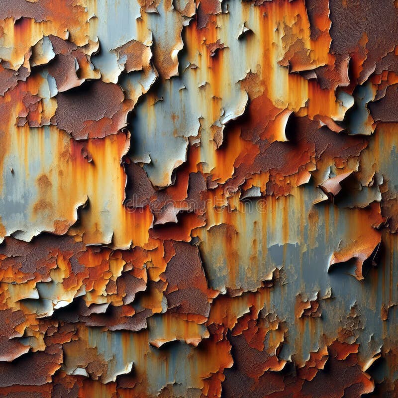 Sheet of Peeling and Flacking Paint and Rust Stock Illustration ...