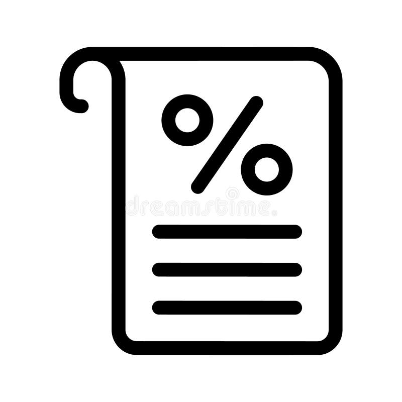 A Sheet with a Percentage Symbol, for Rates or Analytics Stock Vector ...