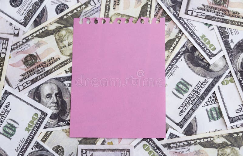 Sheet of Pink Paper Against Stock Photo - Image of notes, economy ...