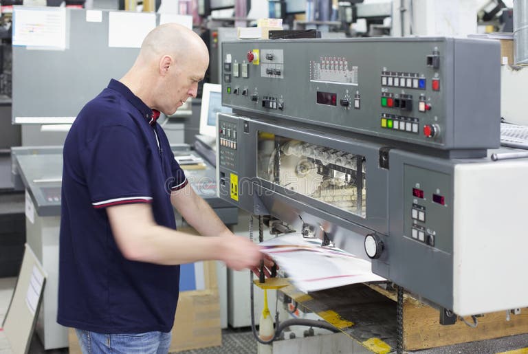 Sheet Pull stock image. Image of printing, worker, machine - 18582087