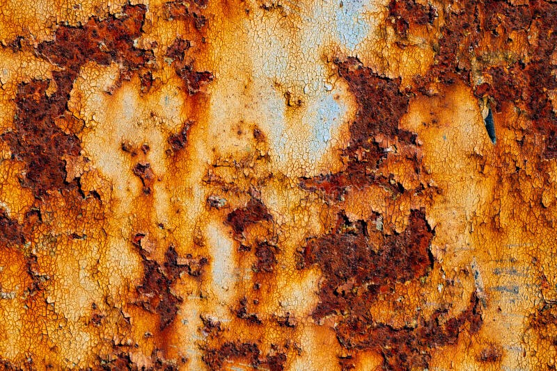 Sheet of Rusty Metal with Cracked and Flaky Paint Stock Image - Image ...