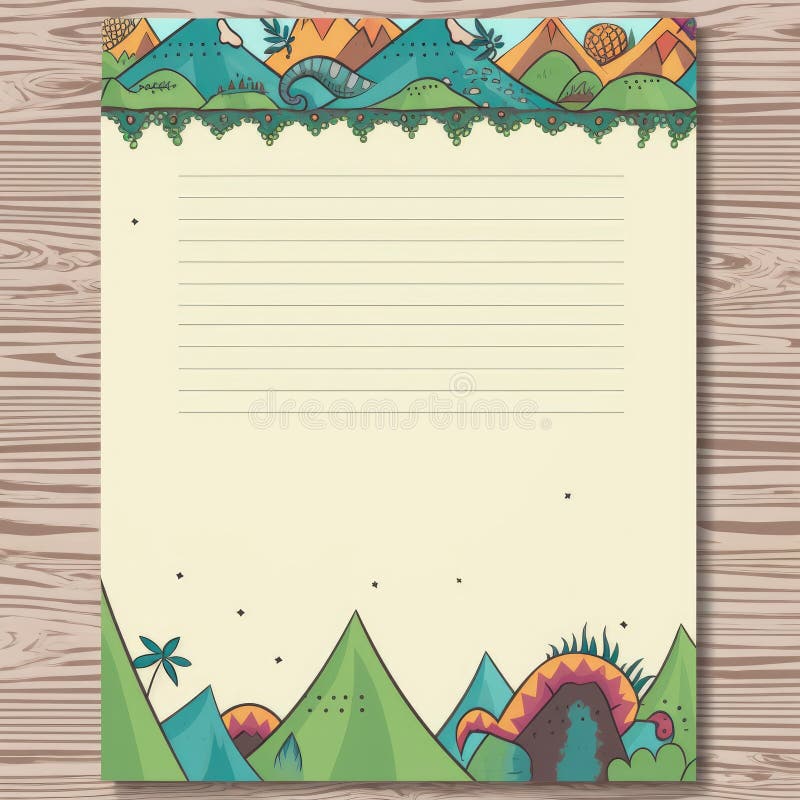 Sheet Template for Notebook Cute Animals in the Forest Cartoon Notepad ...