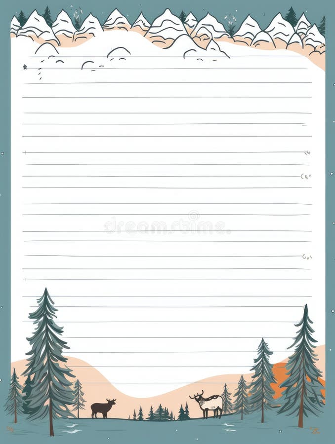 Sheet Template for Notebook Cute Animals in the Forest Cartoon Notepad ...