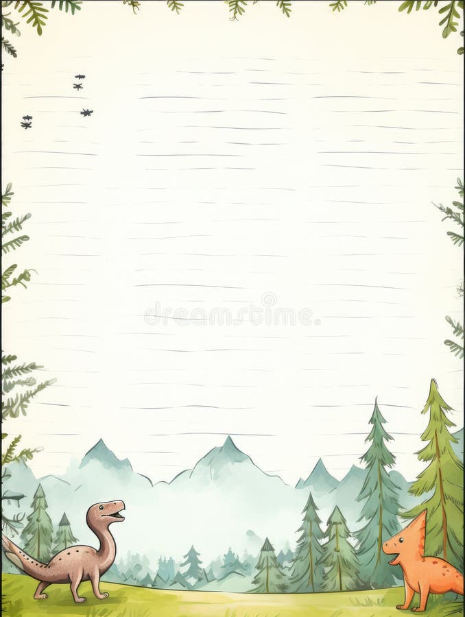 Sheet Template for Notebook Cute Animals in the Forest Cartoon Notepad ...