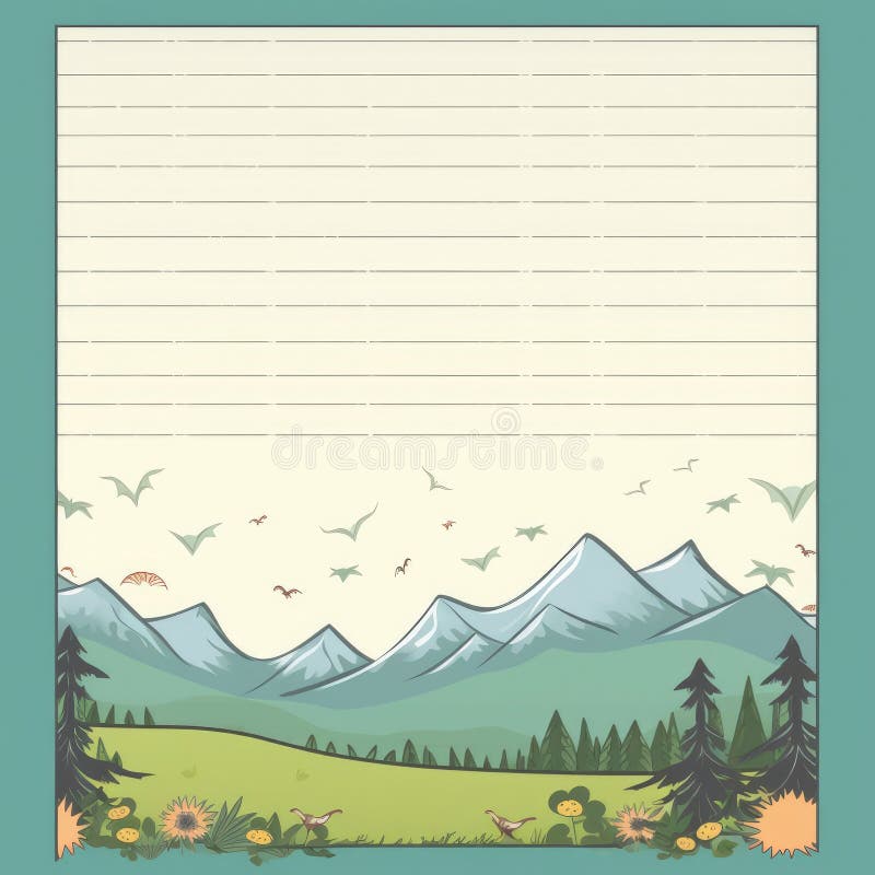 Sheet Template for Notebook Cute Animals in the Forest Cartoon Notepad ...