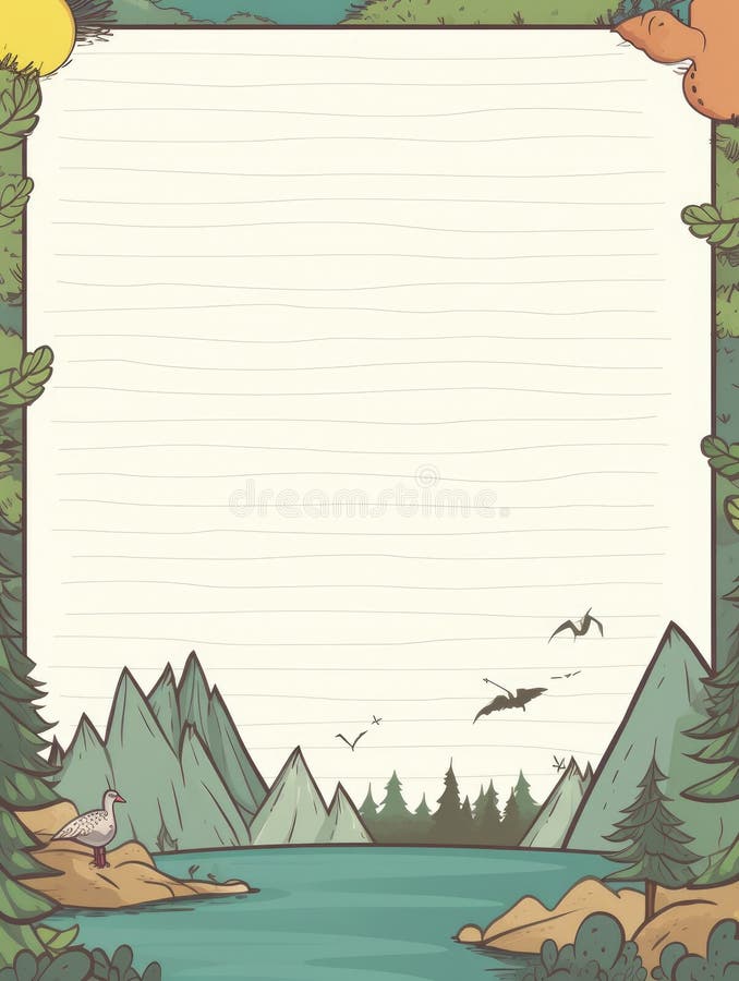 Sheet Template for Notebook Cute Animals in the Forest Cartoon Notepad ...