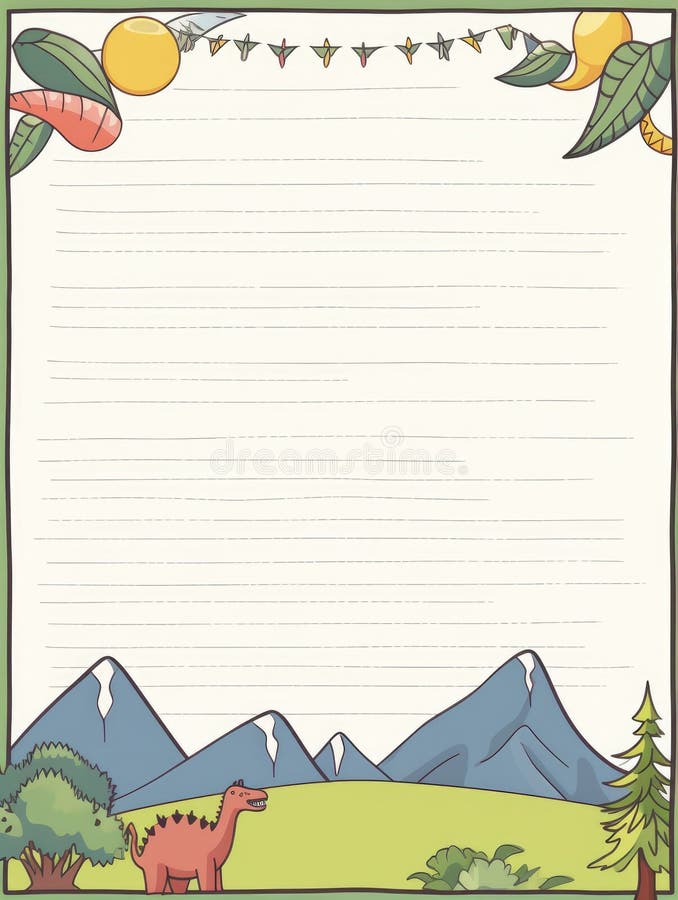 Sheet Template for Notebook Cute Animals in the Forest Cartoon Notepad ...
