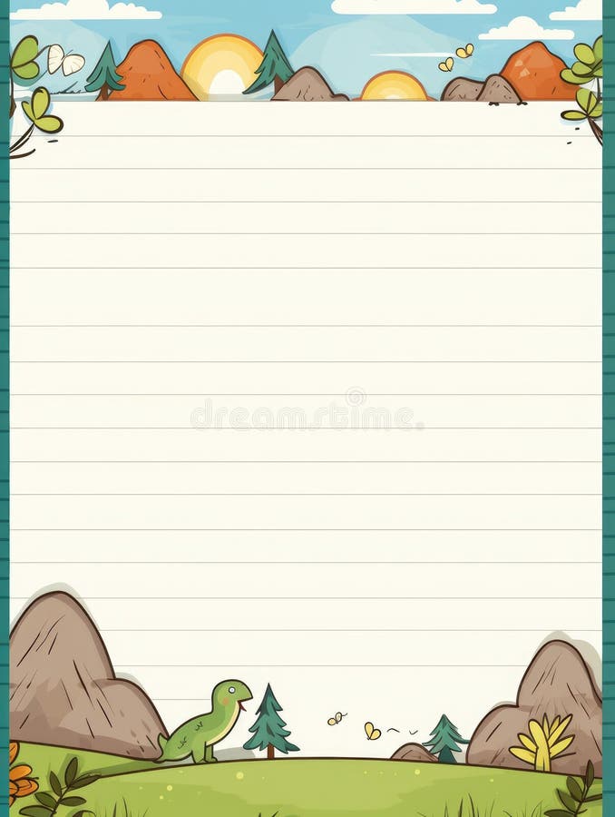 Sheet Template for Notebook Cute Animals in the Forest Cartoon Notepad ...