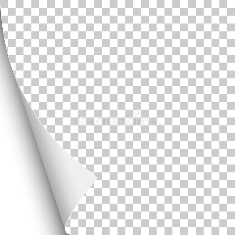 Sheet of Transparent Paper with Curled Lower Left Corner and White Next ...