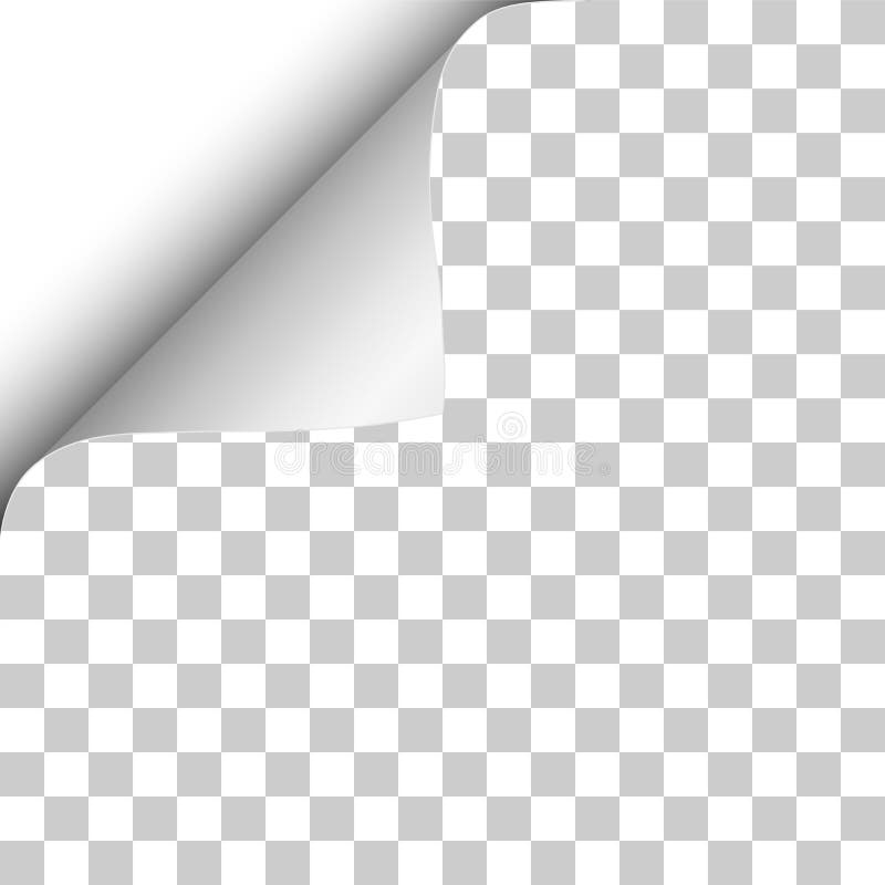Sheet of Transparent Paper with Curled Upper Left Corner. Template ...