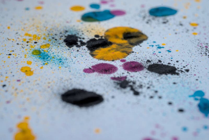 Sheet of White Paper with Colorful Spots Stock Image - Image of stained ...
