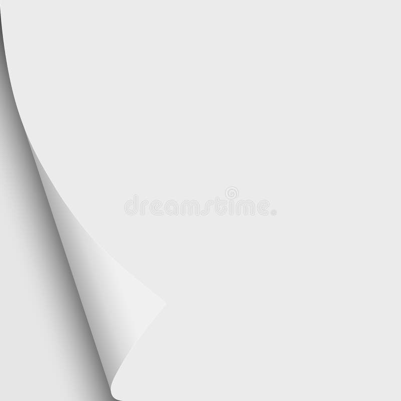 Sheet of White Paper with Curled Lower Left Corner and White Next Page ...