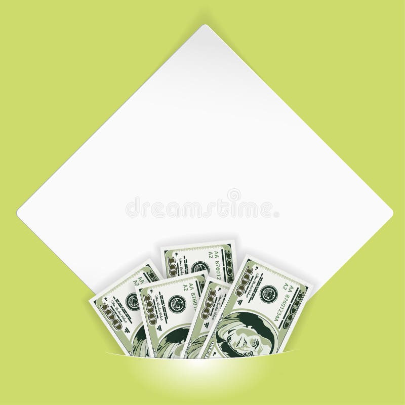 Sheet of White Paper Mounted in Pockets Stock Vector - Illustration of ...
