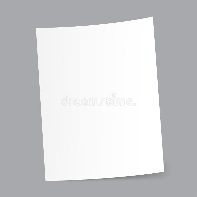 Sheet of White Paper with Shadow on Gray Stock Vector - Illustration of ...