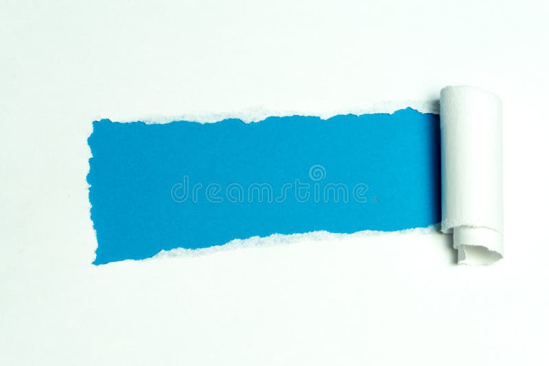 A Sheet of White Paper Torn in the Middle. a Piece of Paper Wrapped ...