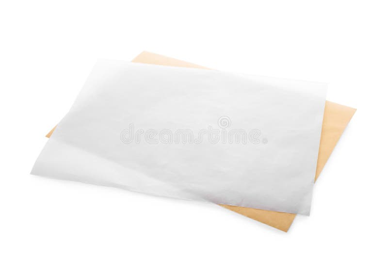 Sheets of Baking Paper on White Background Stock Image - Image of ...