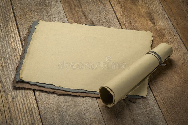 Sheets of Blank Handmade Paper with Rough Edges Stock Image - Image of ...