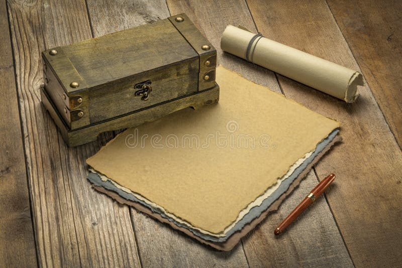 Sheets of Blank Handmade Paper with Rough Edges Stock Image - Image of ...